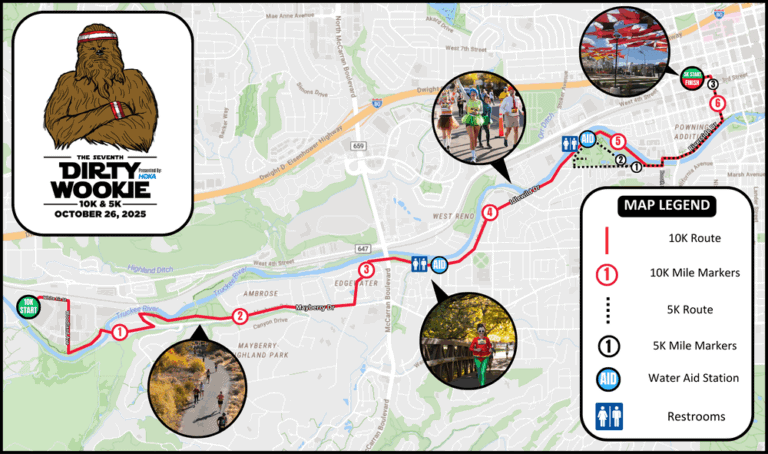Course & Parking Info - Dirty Wookie 10k - Reno Running Company